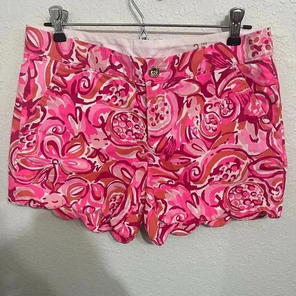 Lilly Pulitzer | Shorts | Lilly Pulitzer The Buttercup Shorts In Pink Pout Mango Salsa Scalloped ...